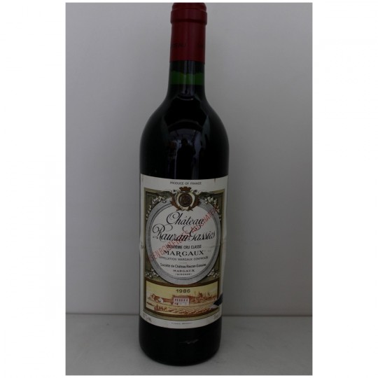 Château Rauzan Gassies 1986 Margaux - 2ème Grand Cru Classé Prix