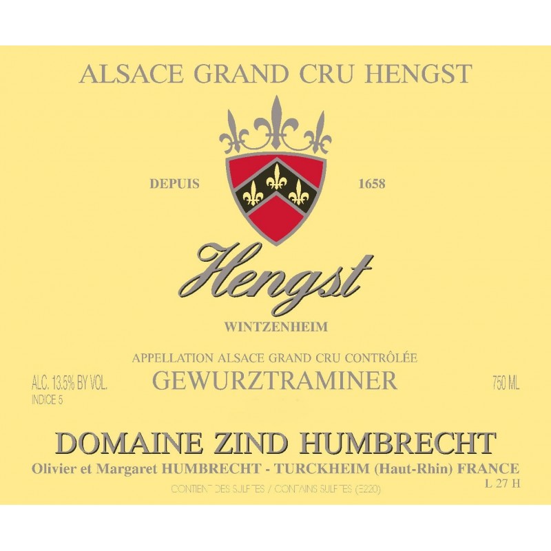 Gewurztraminer Hengst Grand Cru 2019 - Zind-Humbrecht- Prix
