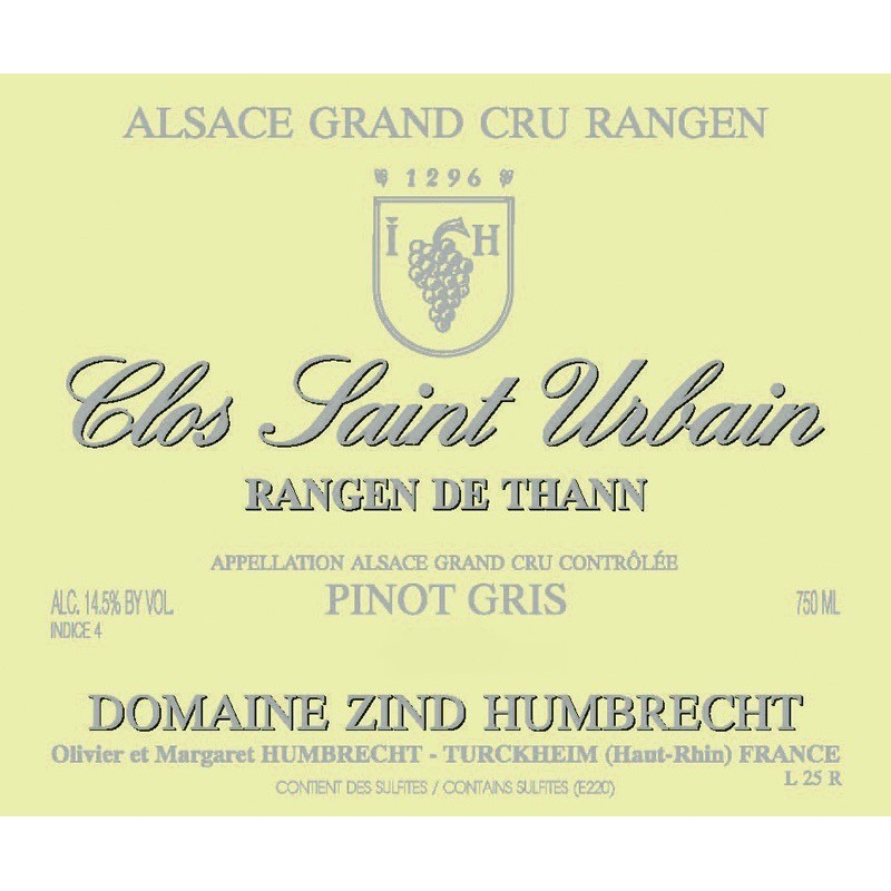 Pinot Gris Rangen de Thann 2018 Clos St Urbain Z. Humbrecht Pinot Gris Rangen de Thann 2018 Clos St Urbain Z. Humbrecht