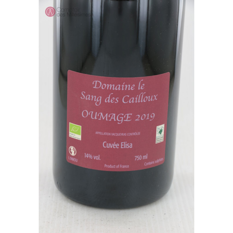 Vacqueyras 2019 Oumage - Le Sang des Cailloux en stock