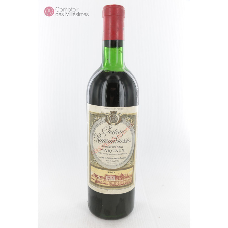 Château Rauzan Gassies 1967 Margaux - 2ème Grand Cru Classé Prix