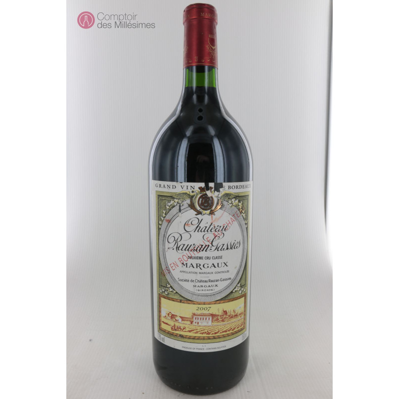 Château Rauzan Gassies 2007 en Magnum, Achat vin Margaux