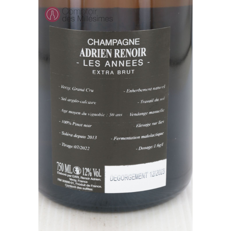 Champagne Extra Brut "Les Années" Grand Cru - Adrien Renoir