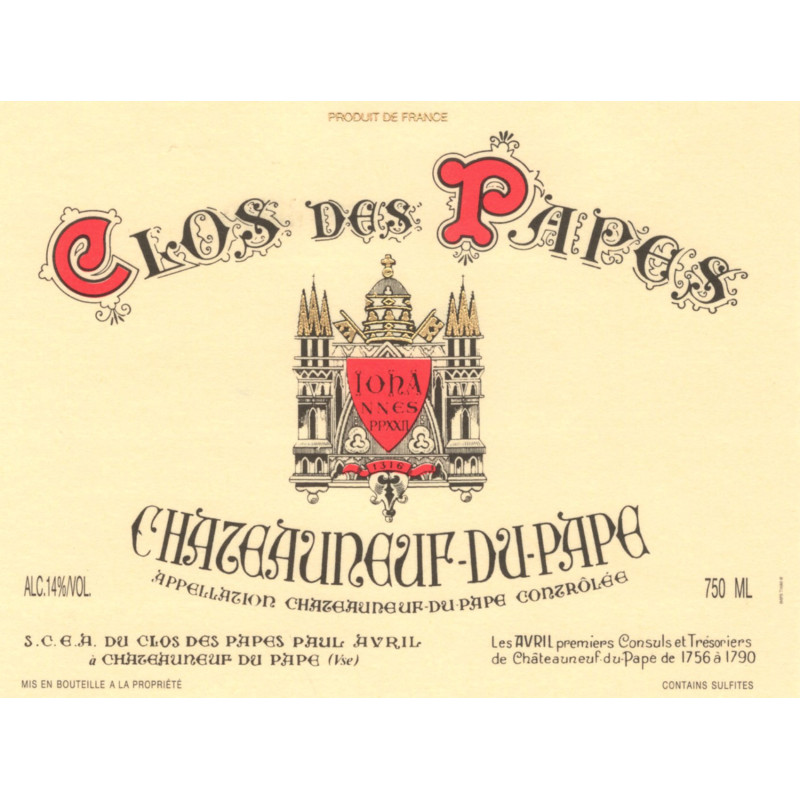 Clos des Papes Blanc 2023 - Achat vin Châteauneuf