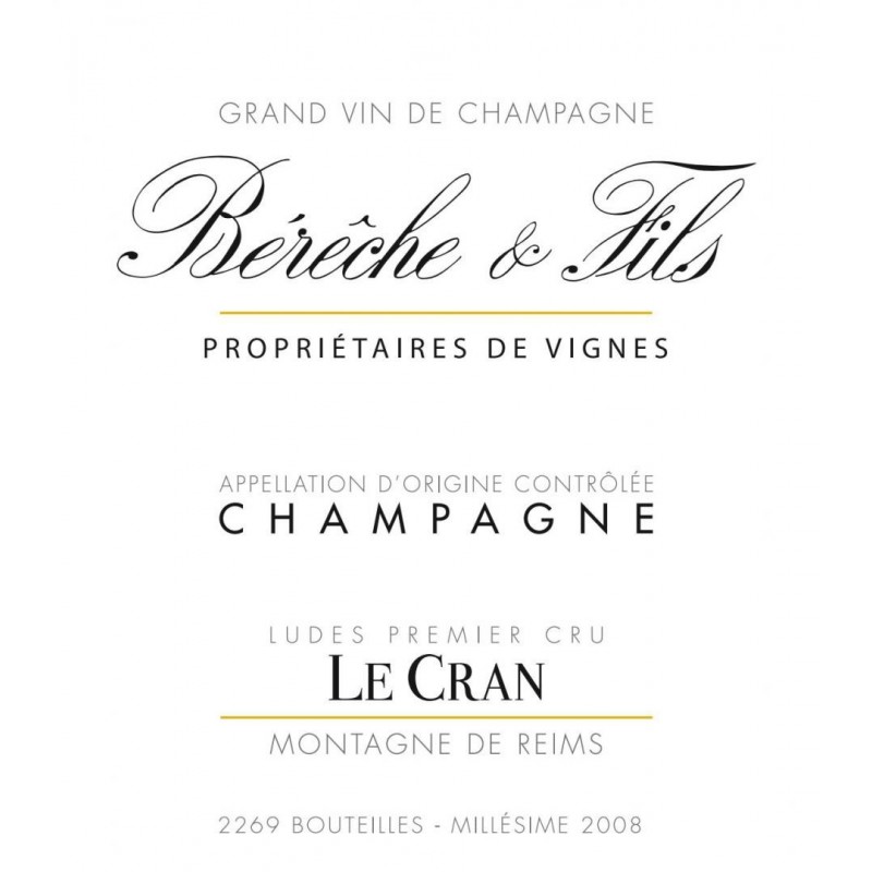 Champagne Le Cran 1er Cru Ludes 2017 - Bérêche et Fils